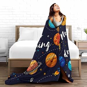 Zhung Ree Flannel Fleece Throw Blanket Quote Outer Space Pillowcase Cover Microfiber Durable Couch Blankets Home Decor Perfect for Bed and Sofa Super Soft Warm Blankets for All Season（50"x 40"）