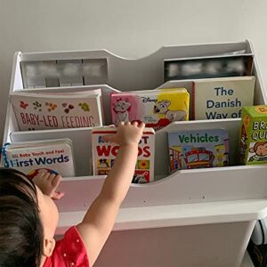 Kid's Bookcase Display Stand Kids Book Rack Storage Bookshelf/Book Shelf Case Organizer Wooden White