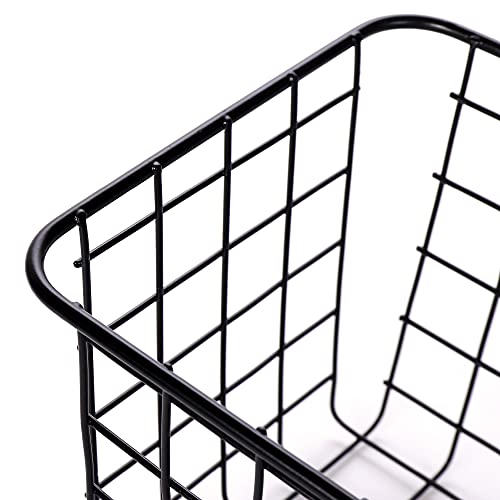 XINFULL 12 Pack Wire Storage Baskets Household Metal Wall-Mounted Containers Organizer Bins for Kitchen Bathroom Freezer Pantry Closet Laundry Room Cabinets Garage Shelf, Medium