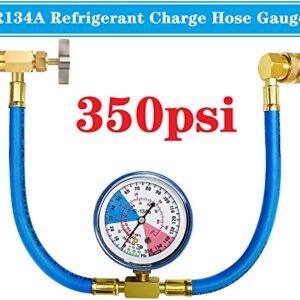 Boltigen R134A Refrigerant Charge Hose Gauge Kit-A/C Refrigerant Charge Hose Gauge Set with 1 BPV-31 Bullet Piercing Tap Valve,1 Retrofit Valve Fits for Car AC Air Conditioning Refrigerant Charging