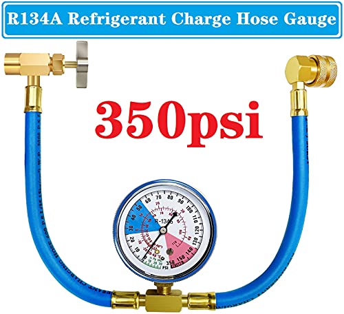 Boltigen R134A Refrigerant Charge Hose Gauge Kit-A/C Refrigerant Charge Hose Gauge Set with 1 BPV-31 Bullet Piercing Tap Valve,1 Retrofit Valve Fits for Car AC Air Conditioning Refrigerant Charging