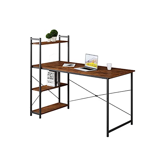 Decoholic Computer Desk with Storage Shelves Modern Simple Style PC Desk for Home Office (55 inch)