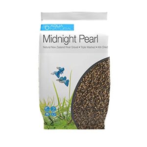 aquanatural midnight pearl 20lb gravel substrate for aquascaping, aquariums, vivariums and terrariums 2-4mm, brown