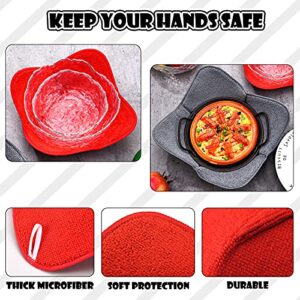 Patelai 6 Pieces 2 Sizes Microwave Bowl Holders Sponge and Microfiber Small Bowls Cozy Large Bowl Holder for Hot Food Soup Warmer Home Kitchen and Hot Bowl Holder