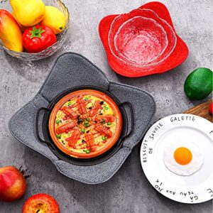 Patelai 6 Pieces 2 Sizes Microwave Bowl Holders Sponge and Microfiber Small Bowls Cozy Large Bowl Holder for Hot Food Soup Warmer Home Kitchen and Hot Bowl Holder