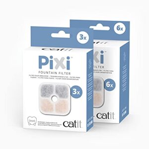 Catit PIXI Cat Drinking Fountain Filter, Replacement Triple Action Water Filter, 6-Pack, White