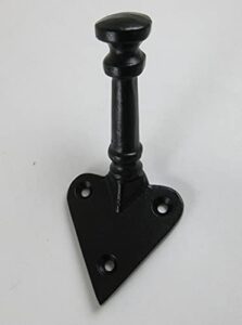 cast iron heart themed stick wall hook