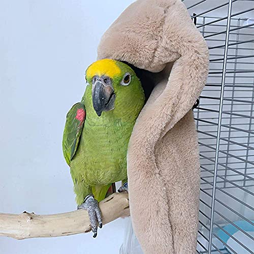 KOXHOX Comfort Corner Fleece Bird Blanket,Cuddle Nest Hanging Toy,Parrot Cage Snuggle Hut Warm Plush Bedding,Small Animals Shelter Plush Bedding for Parakeet Cockatiel Pigeon