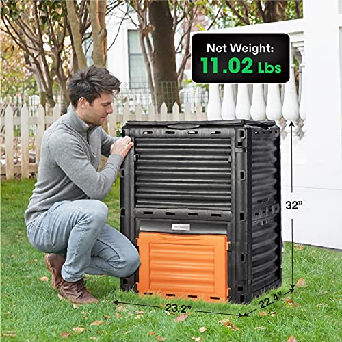 VIVOSUN Compost Bin 80Gallon (300L), Outdoor Composter W/Large Capacity & Easy Assembling, Compost Barrel for Fast Creation of Fertile Soil