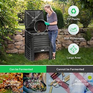 VIVOSUN Compost Bin 80Gallon (300L), Outdoor Composter W/Large Capacity & Easy Assembling, Compost Barrel for Fast Creation of Fertile Soil