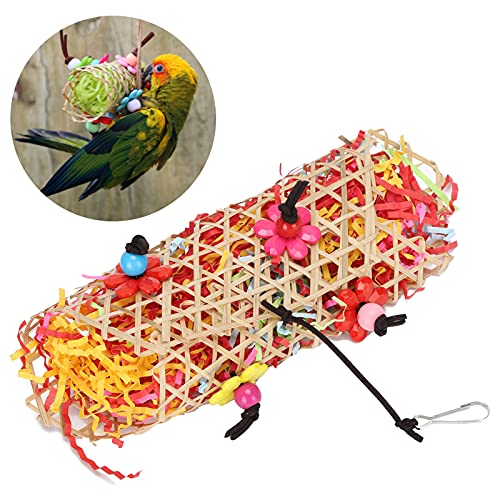 Shreddable Bird Toy, Colorful Weaving Swing Chew Toy Foraging Shredding Hanging Toy Handmade Creates Fun Filled Foraging Shredding Chew ToysToys