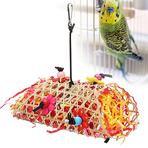 Shreddable Bird Toy, Colorful Weaving Swing Chew Toy Foraging Shredding Hanging Toy Handmade Creates Fun Filled Foraging Shredding Chew ToysToys