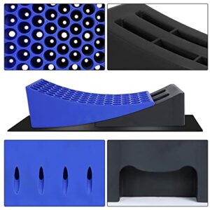 Eazy2hD Camper Leveler Kit 2 Pacs - Precise RV Leveler System, Includes Two Curved Levelers, Two Chocks, and Two Rubber Grip Mats | Faster Camper Leveling Than RV Leveling Blocks - (Blue + Black)