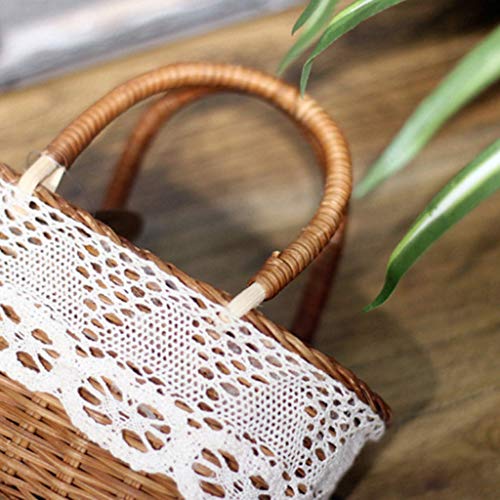 UXZDX Hand-Woven Small Flower Basket Rattan Small Flower Basket Flower Basket Simulation Flower Basket