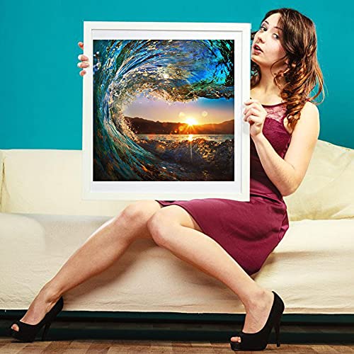 Beaudio Landscape Series Diamond Painting Kits for Adults- Golden Waves- DIY Round Full Drill 5D Diamond Art for Home Wall Decor(11.8x11.8inch)