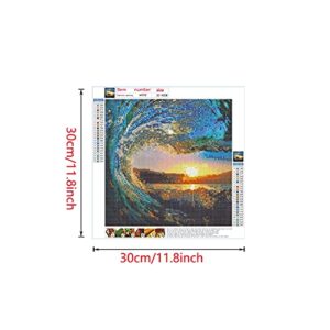 Beaudio Landscape Series Diamond Painting Kits for Adults- Golden Waves- DIY Round Full Drill 5D Diamond Art for Home Wall Decor(11.8x11.8inch)