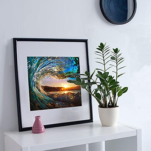 Beaudio Landscape Series Diamond Painting Kits for Adults- Golden Waves- DIY Round Full Drill 5D Diamond Art for Home Wall Decor(11.8x11.8inch)