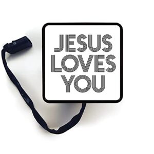 black11 designs hitch cover art – bible - custom designed trailer receiver led brake light (jesus loves you)