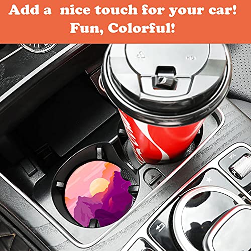 Sylfairy Car Coasters 4 Pack, 2.56" Absorbent Ceramic Coasters for Car, Absorbent Car Cup Holder Coasters for Drinks to Keep Your Car Cup Holders Clean and Dry