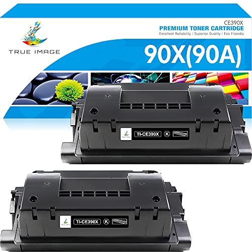 TRUE IMAGE Compatible Toner Cartridge Replacement for HP 90X 90A CE390A CE390X for HP Enterprise 600 M601 M602 M603 M4555 M602dn M602n M602x M603dn M603n M4555f M4555h Printer (Black, 2-Pack)