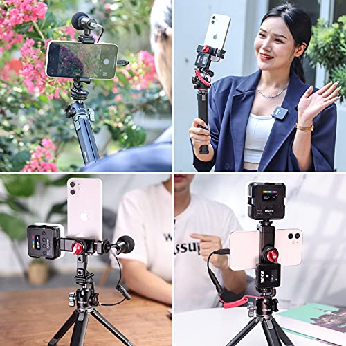 PICTRON Metal Phone Tripod Mount 3 Cold Shoes & Arca Port, 360° Smartphone Tripod Adapter for iPhone Samsung Cell Phone Stand Holder for Desktop Tripod Video Live Streaming Vlogging Rig