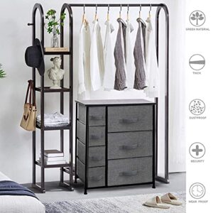 CERBIOR Wide Drawer Dresser Storage Organizer 5-Drawer 7-Drawer Closet Shelves, Sturdy Steel Frame Wood Top with Easy Pull Fabric Bins for Clothing, Blankets