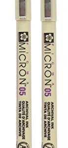 SAKURA PIGMA MICRON 05 FINELINER PEN, 0.45MM LINE WIDTH, PACK OF 2 (Black)