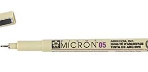 SAKURA PIGMA MICRON 05 FINELINER PEN, 0.45MM LINE WIDTH, PACK OF 2 (Black)