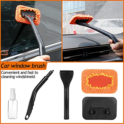 THINKWORK Car Detail Duster Kit-17PCS, Perfect Car Dust Removal Kit Interior and Exterior,Detailing Brush,Cleaning Gel,Car Window Brush,Duster Brush,Coral Fleece Cleaning Towels and Cleaning Pads