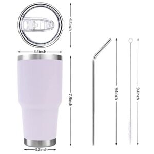 Toopify 30 oz Stainless Steel Insulated Tumbler Travel Mug with Straw Slider Lid, Cleaning Brush, Double Wall Vacuum