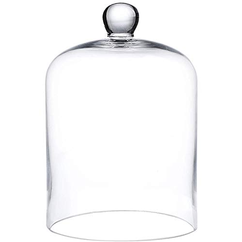 RenRenLe 8.5X4.7 Inches Cloche Glass Dome Glass Cloche Bell Jar Bell Dome Glass Display Cover for Dessert Foods Candles (Interior Size 6.3 x 4.7 Inches)