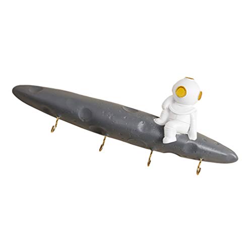 DOITOOL Wall Mounted Coat Hooks Heavy Duty Astronaut Design Metal Coat Hook Rail for Hanging Coat Hat Purse Key Towel Entryway (Random Style)