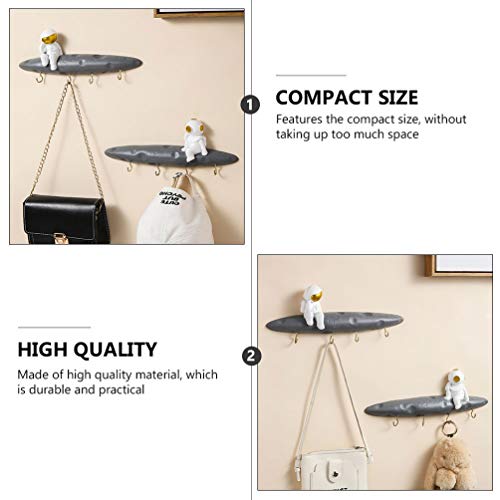 DOITOOL Wall Mounted Coat Hooks Heavy Duty Astronaut Design Metal Coat Hook Rail for Hanging Coat Hat Purse Key Towel Entryway (Random Style)