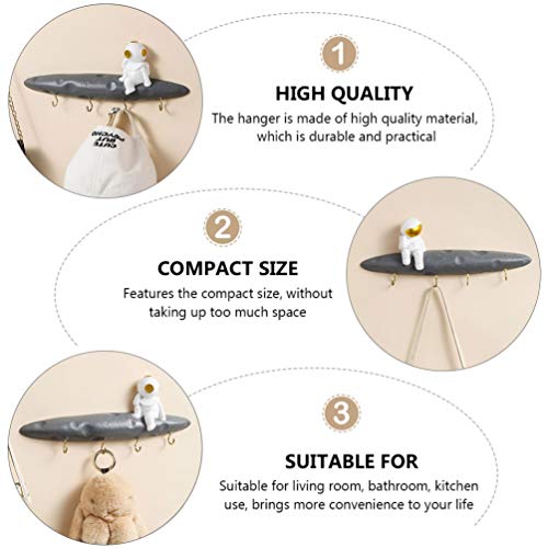 DOITOOL Wall Mounted Coat Hooks Heavy Duty Astronaut Design Metal Coat Hook Rail for Hanging Coat Hat Purse Key Towel Entryway (Random Style)