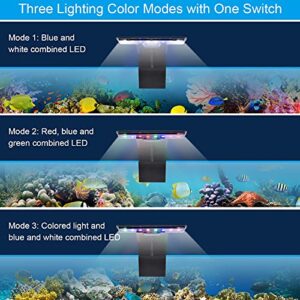 WEAVERBIRD LED Aquarium Light Three-Mode Adjustable Fish Tank Lights 5W 16 LED Planted Aquarium Light Clip Lamp 550LM for 0.24 inch Thickness 12 inch Fish Tank