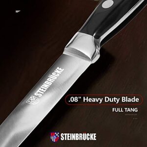 STEINBRÜCKE Kitchen Utility Knife - 5 inch Utility Knife Made from German 5Cr15Mov(HRC58) Stainless Steel, Premium Sharp Petty Knife with Ergonomic Handle for Home, Kitchen & Restaurant