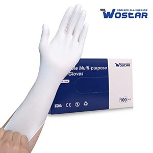 White Disposable Gloves Medium100pcs 4 Mil Powder Latex Free Safety Working Nitrile White Exam Gloves