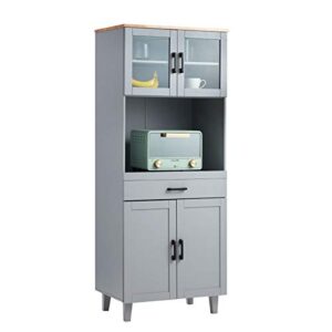 mellcom kitchen cabinet，pantry cabinets with 2 cabinets, 1 cutlery drawer, 1 open shelf, kitchen storage cabinets for home&office