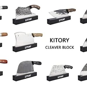 Square Cleaver Knife Block, Knife Stand/Holder especialy for Square Cleaver Knife Display or Exhibition - Elegant Black Acrylic, From Kitory