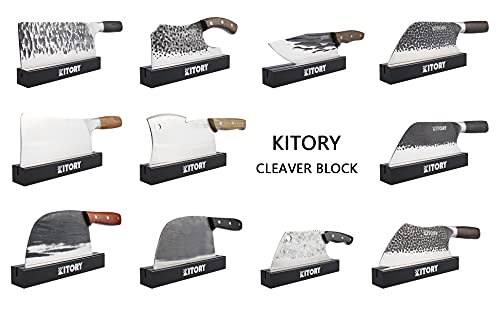 Square Cleaver Knife Block, Knife Stand/Holder especialy for Square Cleaver Knife Display or Exhibition - Elegant Black Acrylic, From Kitory