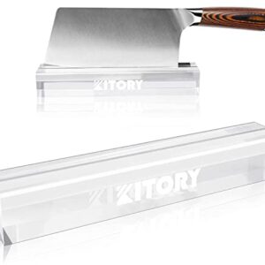 Square Cleaver Knife Block, Knife Stand/Holder especialy for Square Cleaver Knife Display or Exhibition - Elegant Transparent Acrylic, From Kitory