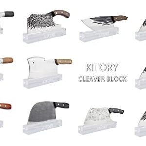 Square Cleaver Knife Block, Knife Stand/Holder especialy for Square Cleaver Knife Display or Exhibition - Elegant Transparent Acrylic, From Kitory