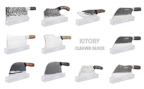 Square Cleaver Knife Block, Knife Stand/Holder especialy for Square Cleaver Knife Display or Exhibition - Elegant Transparent Acrylic, From Kitory