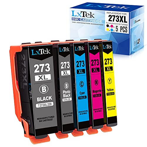 LxTek Remanufactured Ink Cartridge Replacement for Epson 273XL 273 XL to use with XP-820 XP-810 XP-620 XP-610 XP-600 XP-520 Printer (1 Black, 1 Cyan, 1 Magenta, 1 Yellow, 1 Photo Black, 5- Pack)