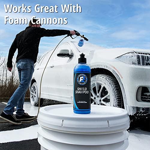 ExoForma Shield Shampoo - SiO2 Infused High Suds Car Wash Shampoo, Adds Hydrophobic Protection, Cleans And Rejuvenates Existing Coatings, Waxes Or Sealants