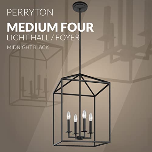 Generation Lighting 5115004-112 Perryton Medium Four - Light Hall/Foyer Hanging Modern Fixture, Midnight Black