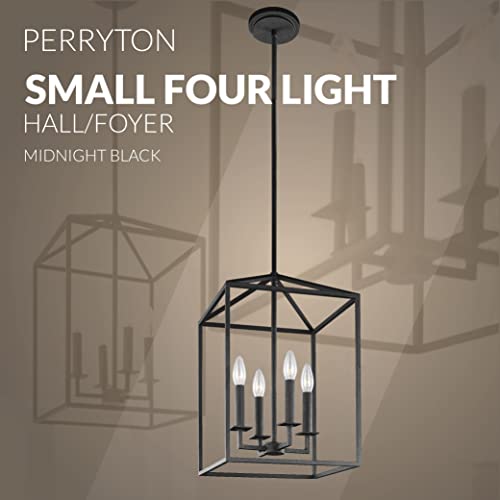 Generation Lighting 5215004-112 Perryton Small Four - Light Hall/Foyer Hanging Modern Fixture, Midnight Black