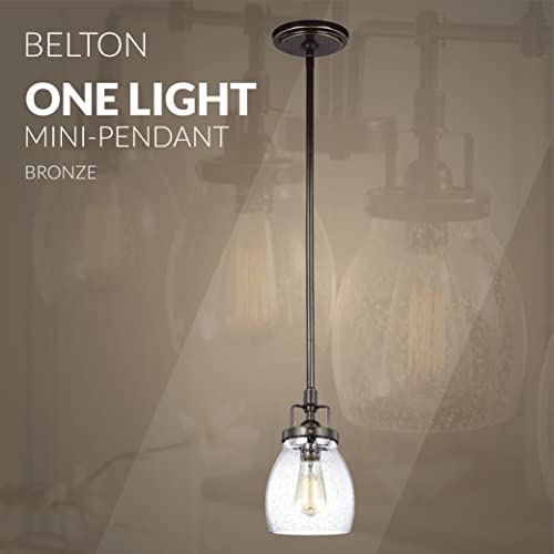 Generation Lighting 6114501-710 Belton One - Light Mini-Pendant Hanging Modern Fixture, Bronze