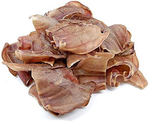 All Natural Jumbo Whole Pig Ears for Dogs (100 Pack) - 100% Natural Pork Ear Dog Treat by Pets Plus Natural