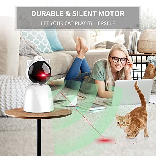 Valonii Rechargeable Motion Activated Cat Laser Toy Automatic,Interactive Cat Toys for Indoor Cats/Kittenes/Dogs,Fast and Slow Mode,1200 mAh Batterry,Circling Ranges